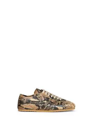 Dries Van Noten Beige Snakeskin-embossed Leather Sneakers - Multicolor