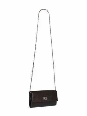 Fendi Black Continental With Chain Tube Wallet On Chain