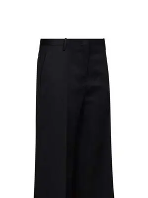 Fendi Black Grain De Poudre Wool Regular-fit Trousers