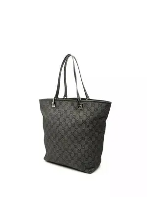 Gucci 2000-2015 Gg Denim Tote Bag - Grey