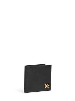 Gucci Black Gg Marmont Bi-fold Card Case Wallet