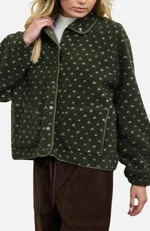 J.O.A. Dotted High Pile Fleece Jacket