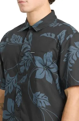 Quiksilver Makani Lau Classic Short Sleeve Button-up Shirt - Phantom