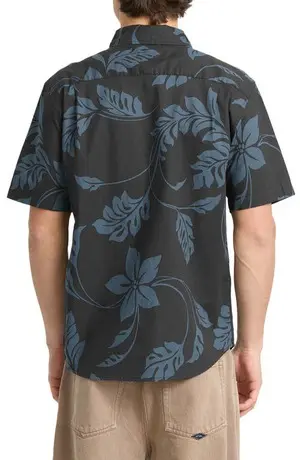 Quiksilver Makani Lau Classic Short Sleeve Button-up Shirt - Phantom