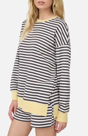 J.O.A. Striped Rib Short Set