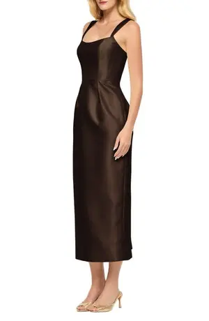 Alfred Sung Jordyn Satin Twill Midi Dress