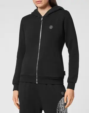 Philipp Plein Rhinestone Chenille Hoodie & Pants Tracksuit Skull - Black