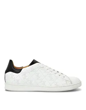 BILLIONAIRE Quilted Logo Leather Low-top Sneakers