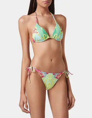 Philipp Plein Baroque Print Triangle Bikini New Baroque