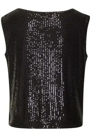 LASCANA Convertible Neckline Sequin Top