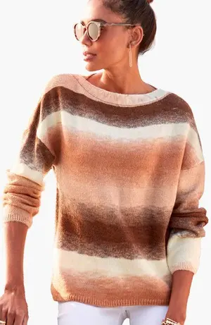 LASCANA Ombre Sweater - Brown Multi