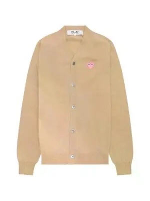 PLAY Heart-patch V-neck Cardigan