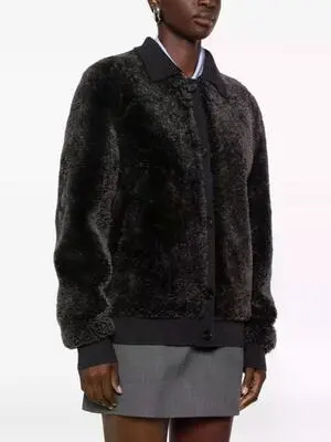 Miu Miu Shearling-finish Button-up Jacket