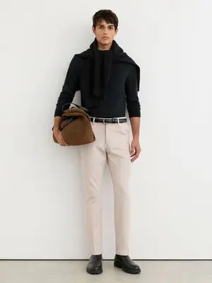 REISS Eastbury Slim Fit Cotton Blend Chinos - Stone