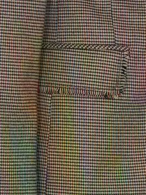 Liu Jo Houndstooth-pattern Frayed-edge Blazer