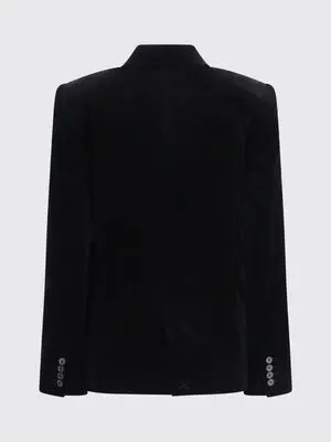 Khaite Cropped Double-breasted Velvet Blazer With Peak Lapels