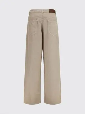 Brunello Cucinelli High-waisted Wide-leg Corduroy Trousers With Monili Detail