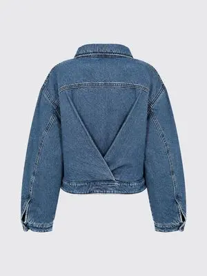 CYCLE Cotton Denim Shirt Jacket With Slit Pockets