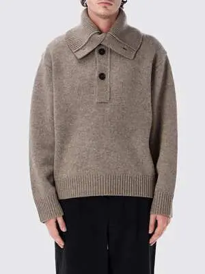 Studio Nicholson High Neck Yak And Merino Wool Jumper With Dropped Shoulders - Beige