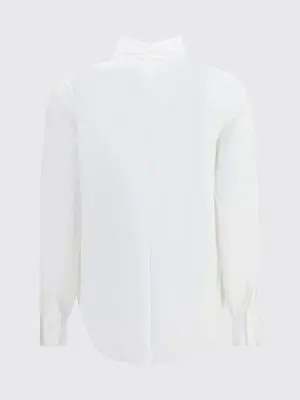 Brunello Cucinelli High-neck Cotton-blend Blouse With Monili Embellishment