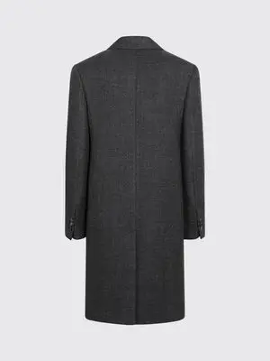 AMI Paris Long Double-breasted Wool Coat With Peak Lapels