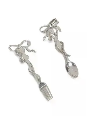 Vivetta Bow-detail Cutlery Clip-on Earrings