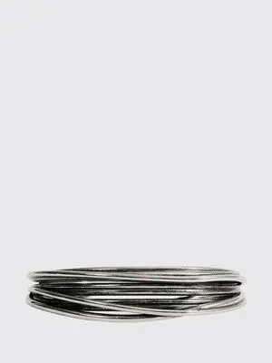 PANCONESI Orbit Two-tone Plated Brass Bangle Bracelet With Engraved Logo - Silver