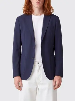 BOSS Single-breasted Stretch Polyester Blazer With Notch Lapels And Patch Pockets - Blue
