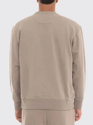 BOSS Regular Fit Crewneck Cotton-blend Jumper With Tonal Logo - Mud