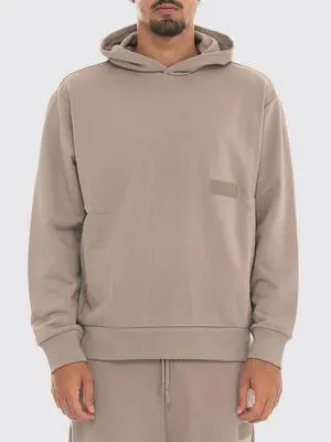 BOSS Relaxed Fit Cotton Hoodie With Tonal Logo - Mud