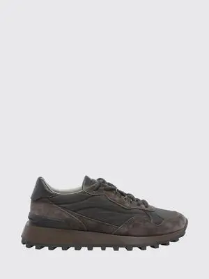 Brunello Cucinelli Low-top Suede And Nylon Trainers With Monili