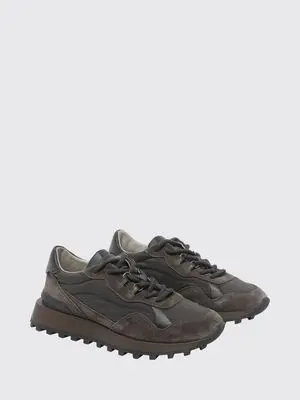 Brunello Cucinelli Low-top Suede And Nylon Trainers With Monili