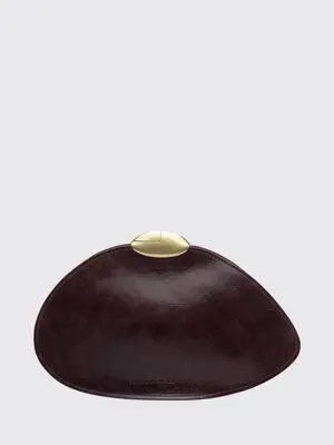 Benedetta Bruzziches Belle De Jour Calfskin Leather Clutch With Asymmetrical Shape - Brown
