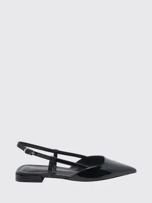 STUART WEITZMAN Vinnie Slingback Patent Leather Ballet Flats With Almond Toe - Black