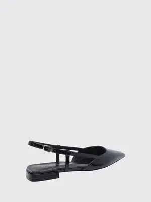 STUART WEITZMAN Vinnie Slingback Patent Leather Ballet Flats With Almond Toe - Black