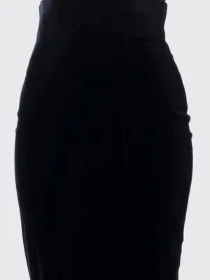 Alberta Ferretti High-waisted Velvet Midi Pencil Skirt With Back Slit - Black