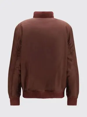 Off-White Cropped Nylon Bomber Jacket With Dropped Shoulders And Zip Closure