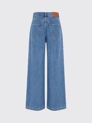 Sportmax High-waisted Wide-leg Jeans In Cotton Denim With Patch Pockets