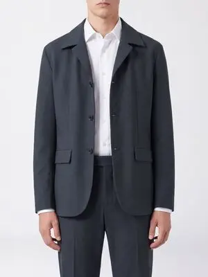 Herno Single-breasted Blazer With A Classic Design And Cuban Collar