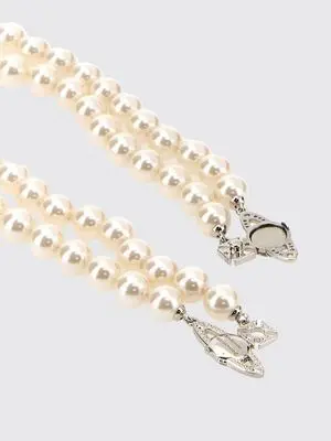 VIVIENNE WESTWOOD Multi-strand Choker Necklace With Synthetic Pearls And Crystal Orb Logo