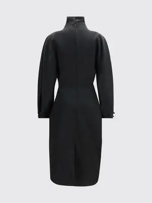 Khaite Harlin Draped Satin Mini Dress With High Neck And Long Sleeves