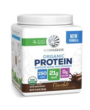 SUNWARRIOR Warrior Blend Performance Protein Powder Chocolate Flavor 381.6 Gram - No Color
