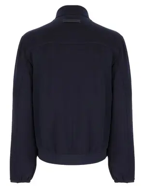 Zegna Felpa In Lana Misto Cotone E Seta Con Zip