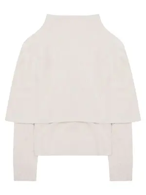 ALYSI Maglia In Lana Merino Con Collo A Cappa