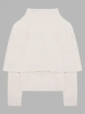 ALYSI Maglia In Lana Merino Con Collo A Cappa