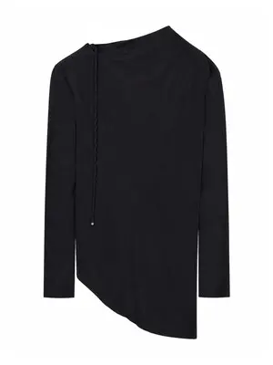 ALYSI Blusa Asimmetrica Crepe De Chine - Blue