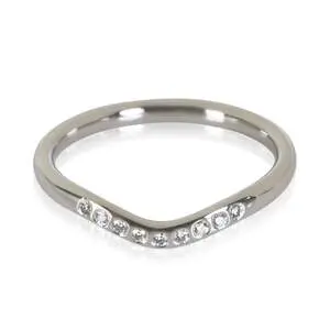 Tiffany & Co. Diamond Elsa Peretti Curved Ring - Platinum