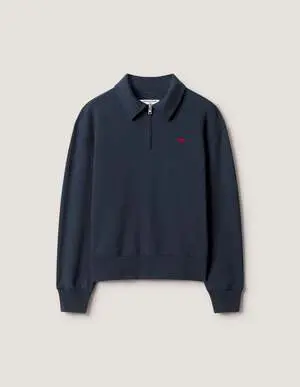 Maison Kitsuné Profile Fox Zipped Polo Sweatshirt - 413