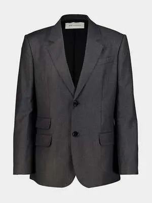 AMI Paris Straight Fit Single-breasted Jacket - Anthracite