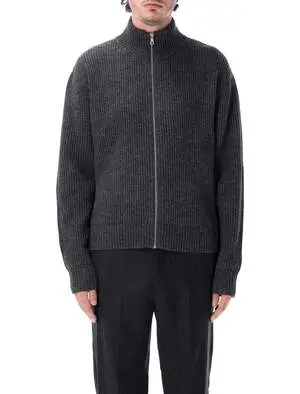 BERNER KUHL Zip Front Ribbed Mock Neck Sweater